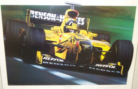 Bonhams : A 20th Century print of Damon Hill titled 'Damon's Jordan ...
