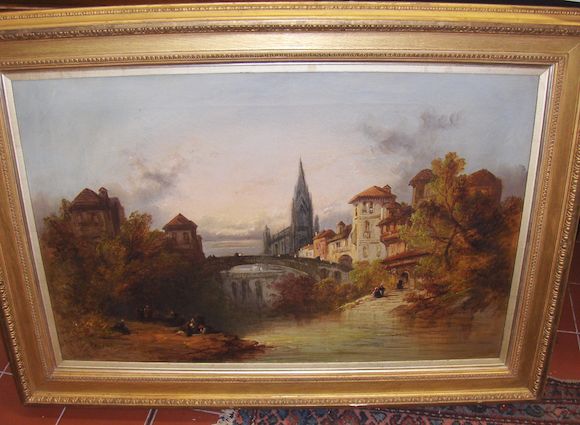 Bonhams : Henry Foley (British, 19th Century) Continental town scene