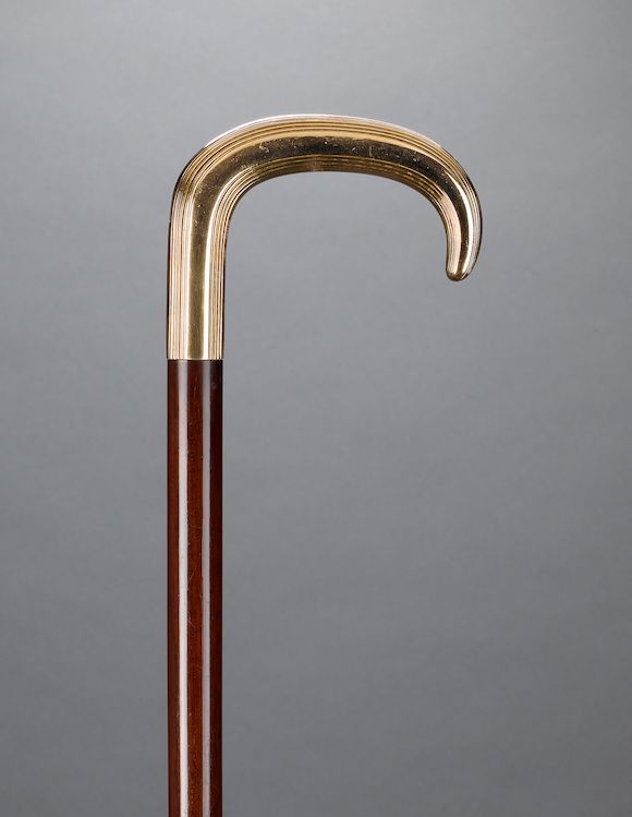 Bonhams : A mid 20th century Continental gold-mounted walking stick ...