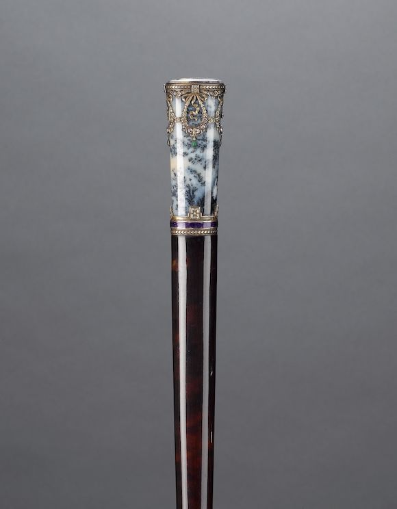 Bonhams : A late 19th/early 20th century Continental moss agate, silver ...