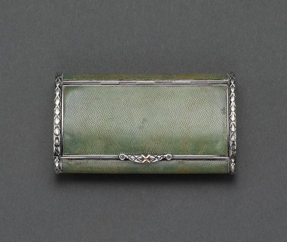 Bonhams : A silver-gilt and shagreen box, by Thomas Callow & Sons ...