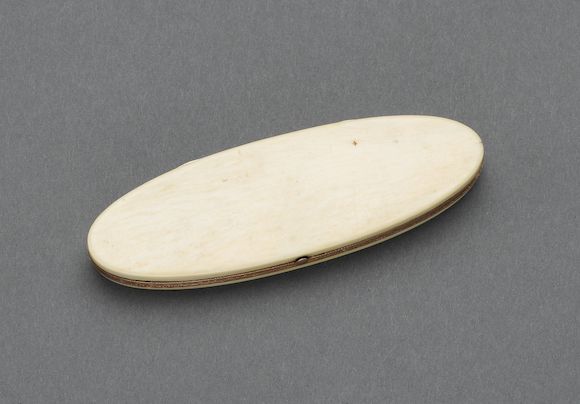 Bonhams : A George III ivory and gold mounted toothpick case,
