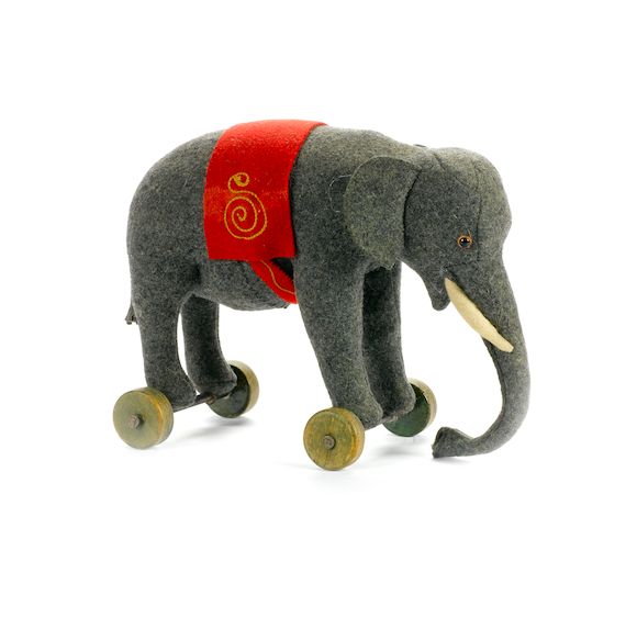 Bonhams : Steiff Elephant on wheels, circa 1910