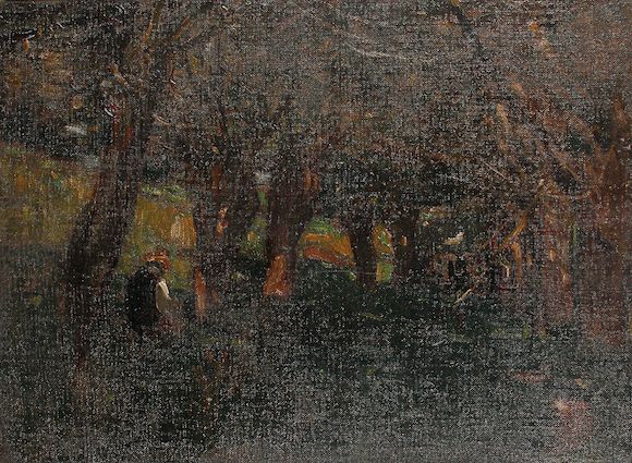 Bonhams : Sir Frank Brangwyn, R.A. (British, 1867-1956) Track through the woods