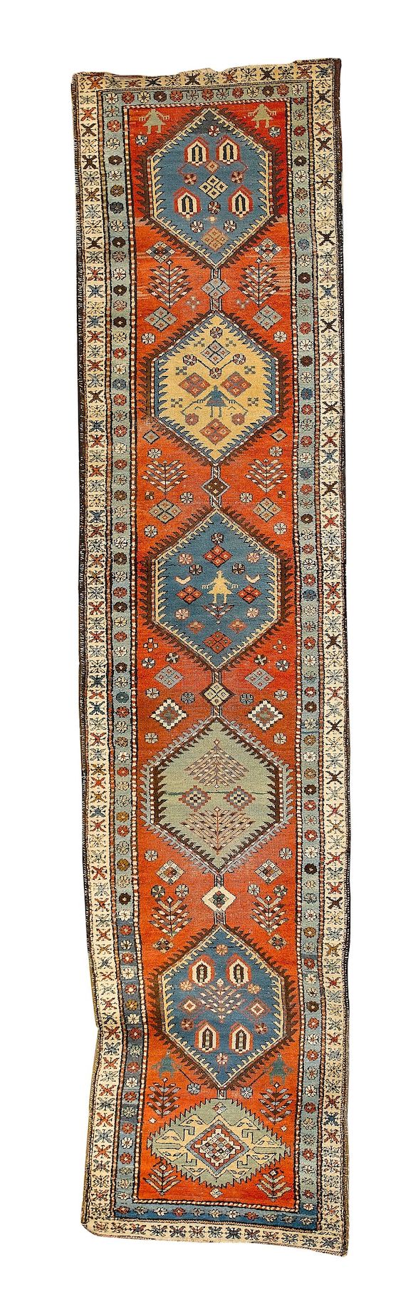 Bonhams : A narrow Meshkin runner North West Persia, 13 ft 1 in x 3 ft ...