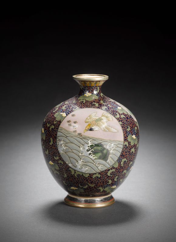 Bonhams : A cloisonné enamel vase By Ota Hyozo, Meiji Period