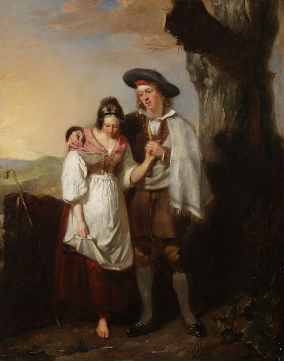 Bonhams : Alexander Johnston (British, 1815-1891) Courting couple
