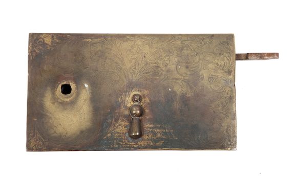 Bonhams : An 18th Century chased brass lock plate
