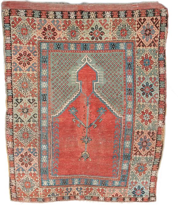 Bonhams : A Mujur prayer rug East Anatolia, 5 ft 2 in x 4 ft (157 x 122 ...