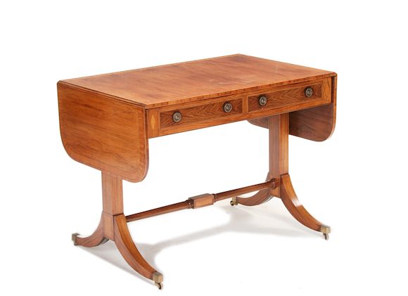 Bonhams : A Regency style rosewood and satinwood banded sofa table by ...
