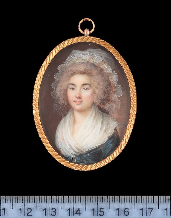 Bonhams : Villers (French, active circa 1780-1800) A young Lady ...