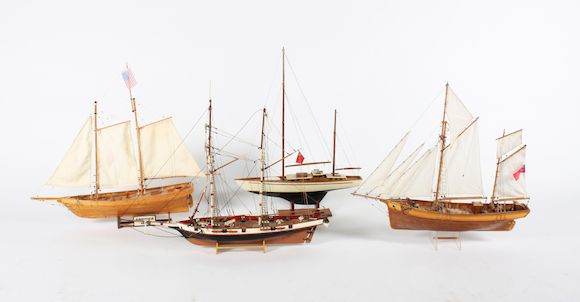 Bonhams : A 20th century wooden model of a ten gun barque 'Albatross' 4