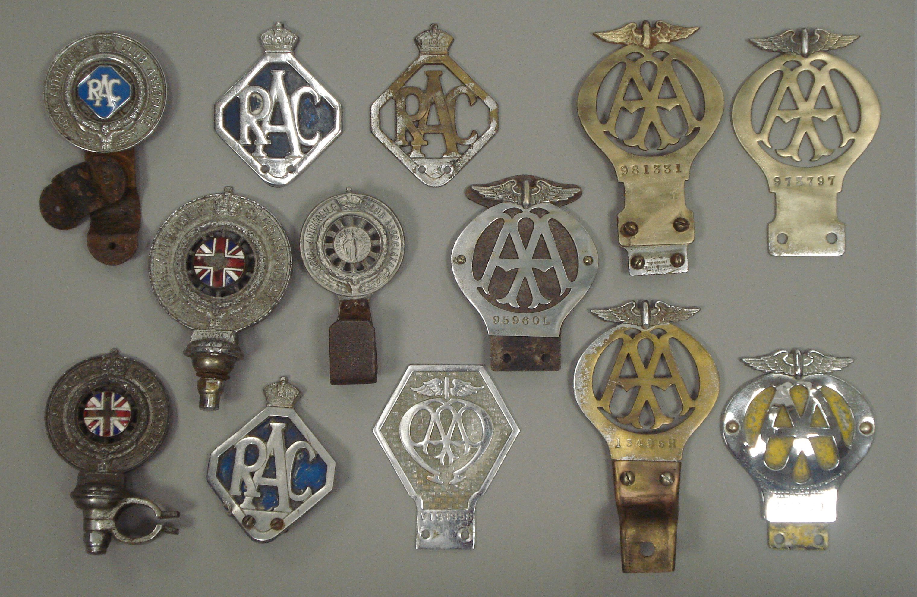 Bonhams Cars : Assorted AA and RAC car badges,