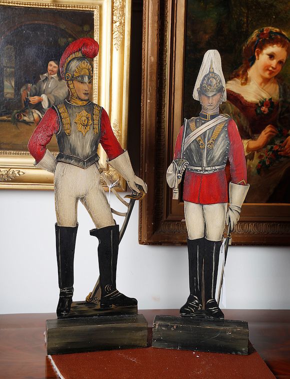 Bonhams : Two Military dummy boards depicting soldiers.