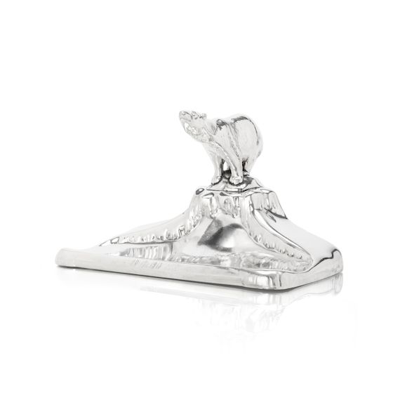 Bonhams : A Continental silver plated inkstand with Polar Bear finial
