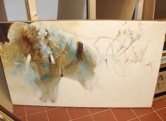 Bonhams : Keith Joubert (South African, born 1948) Elephant (unfinished ...