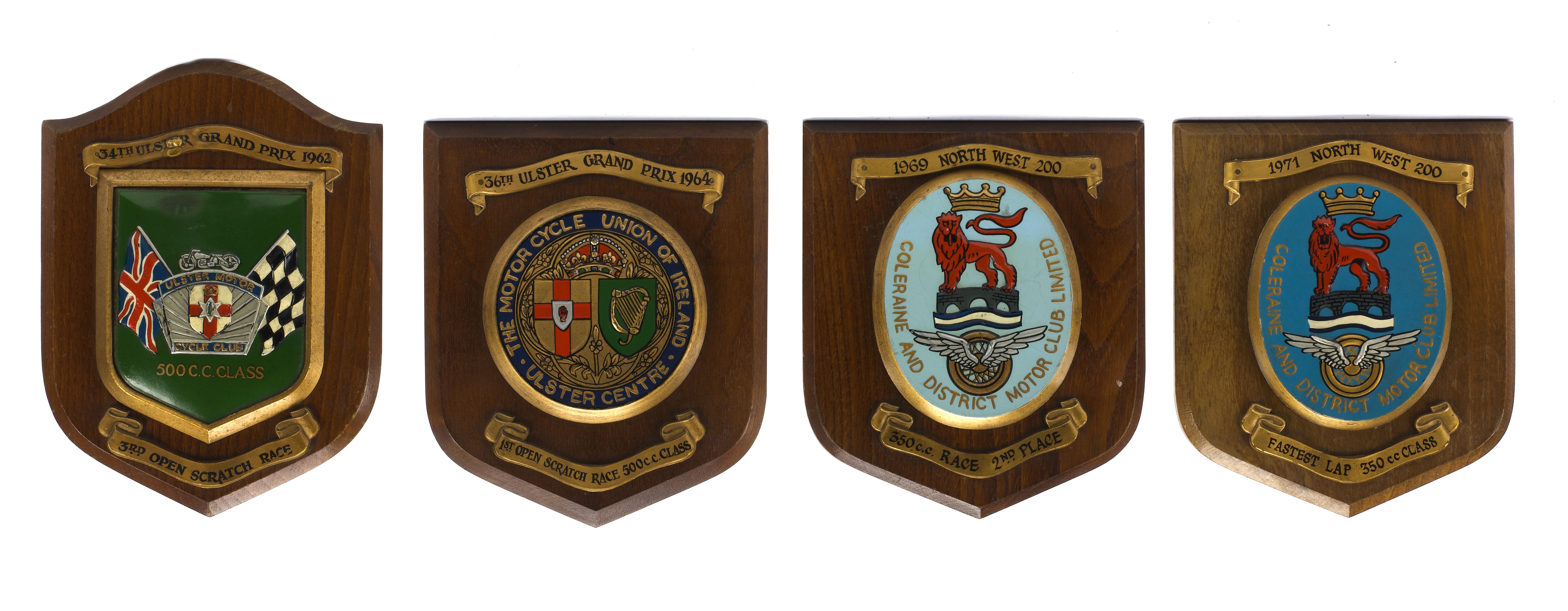 Bonhams Cars : Ulster Grand Prix and North West 200 wooden plaques,