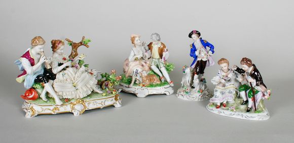 Bonhams : A Sitzendorf Alfred Voigt figural group. 20th Century,