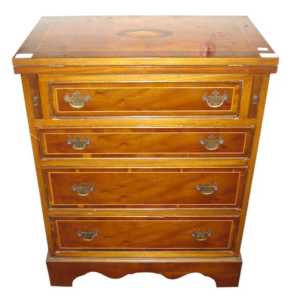 Bonhams : A reproduction George III style yewwood bachelors chest ...