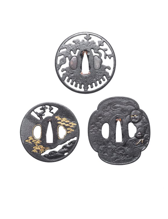 Bonhams : Five various iron tsuba Momoyama to Edo Period, 16th to 19th ...