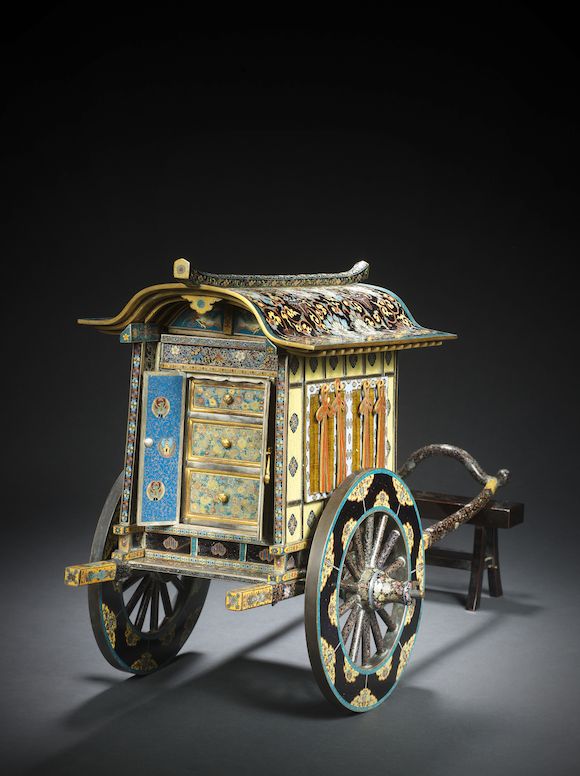 Bonhams : A rare, unusual and elaborately decorated cloisonné enamel ...