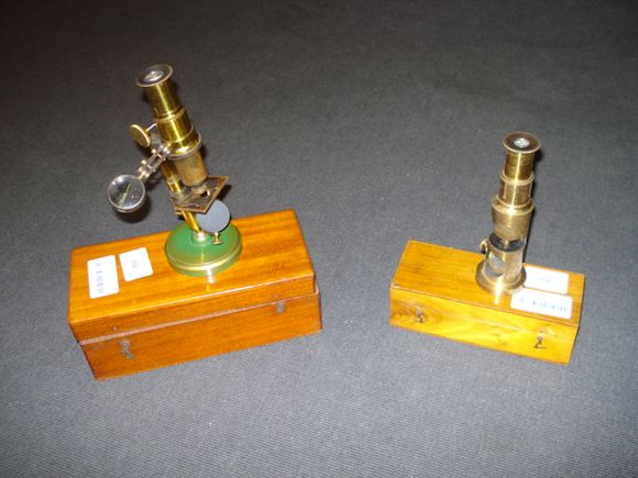 Bonhams : Three small compound monocular microscopes, circa 1900, (3)