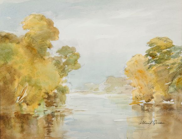 Bonhams : Roland Green (British, 1896-1972) River landscape