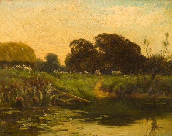 Bonhams : Thomas Pyne (British, 1843-1935) River landscape