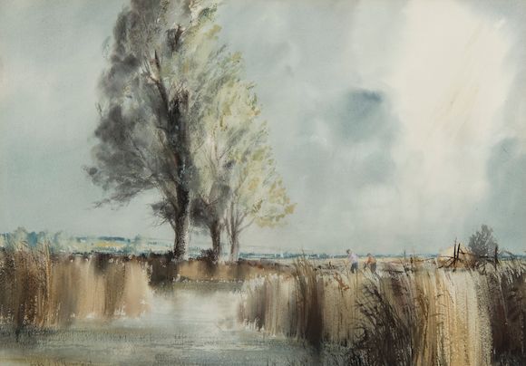 Bonhams : Leslie L. Hardy Moore (British, 1907-1997) Norfolk marsh ...