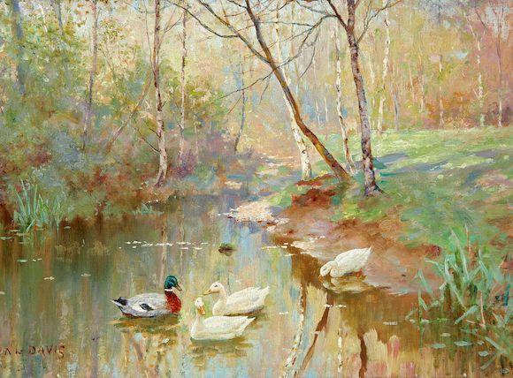 Bonhams : Val Davis (British, 20th Century) In the Springtime