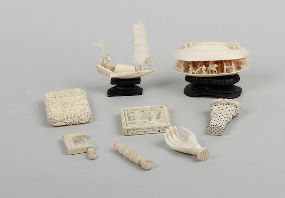 Bonhams : A collection of late 19th, early 20th century carved Ivory