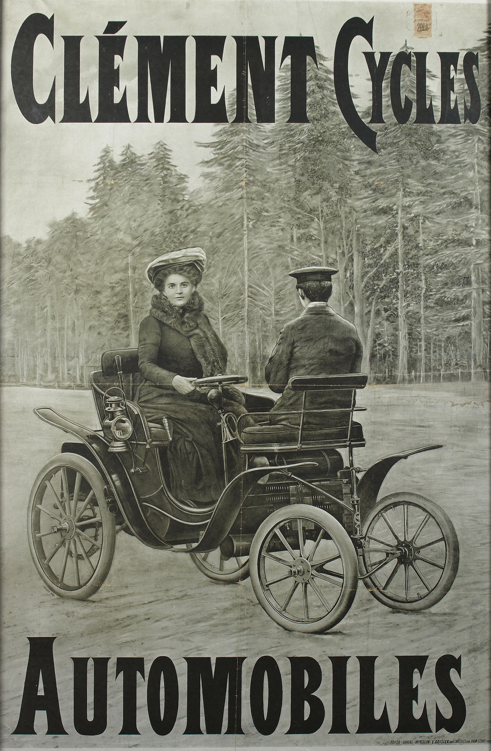 Bonhams Cars : A 'Clement Cycles Automobiles' advertising poster ...