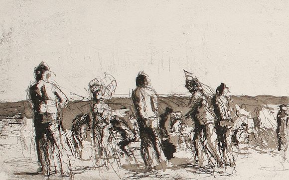 Bonhams : Anthony Eyton RA (British, born 1923) 'Bathers' (p)