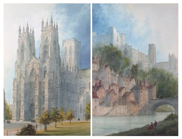 Bonhams : Paul Braddon (British, 1864-1938) Durham Castle and Cathedral,
