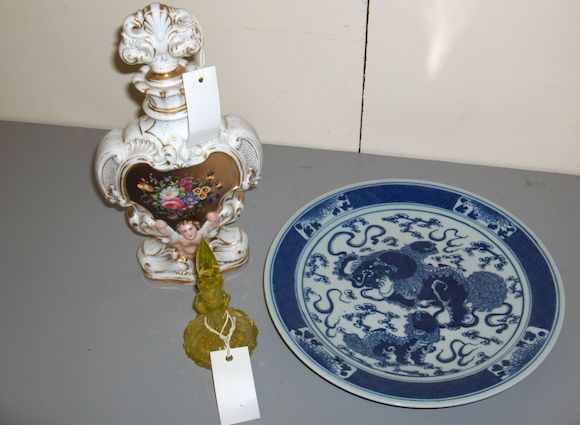 Bonhams : A Chinese blue and white plate,together with a 19th Century ...