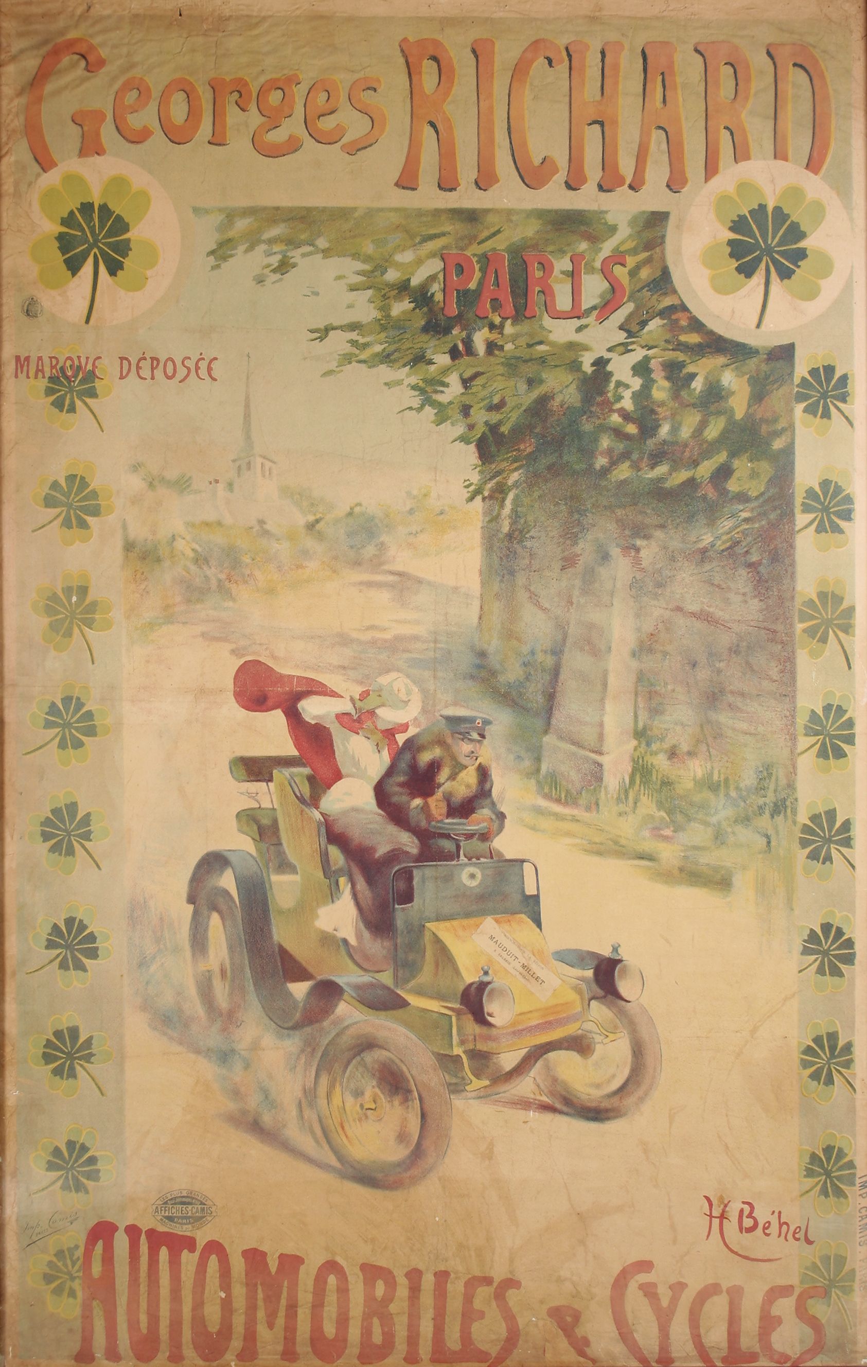 Bonhams Cars : A 'Georges Richard - Automobiles & Cycles' colour ...