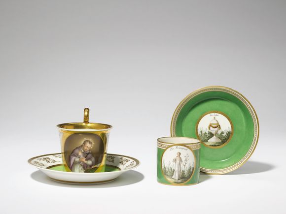 Bonhams : A Vienna green-ground cabinet cup and saucer Circa 1797.
