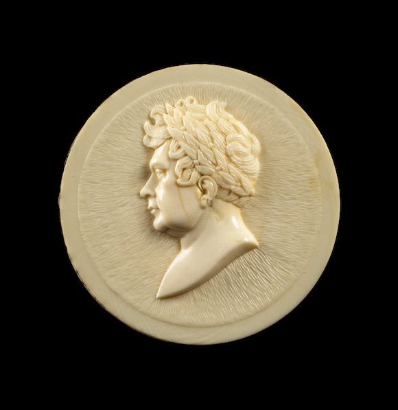 Bonhams : An early 19th century carved ivory portrait relief of King ...