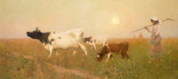 Bonhams : Frederick Hall (British, 1860-1948) Homeward bound 91 x 197.5 ...