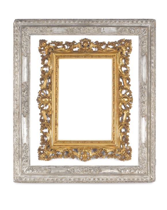 Bonhams : An English late 17th Century carved and silvered Lely frame