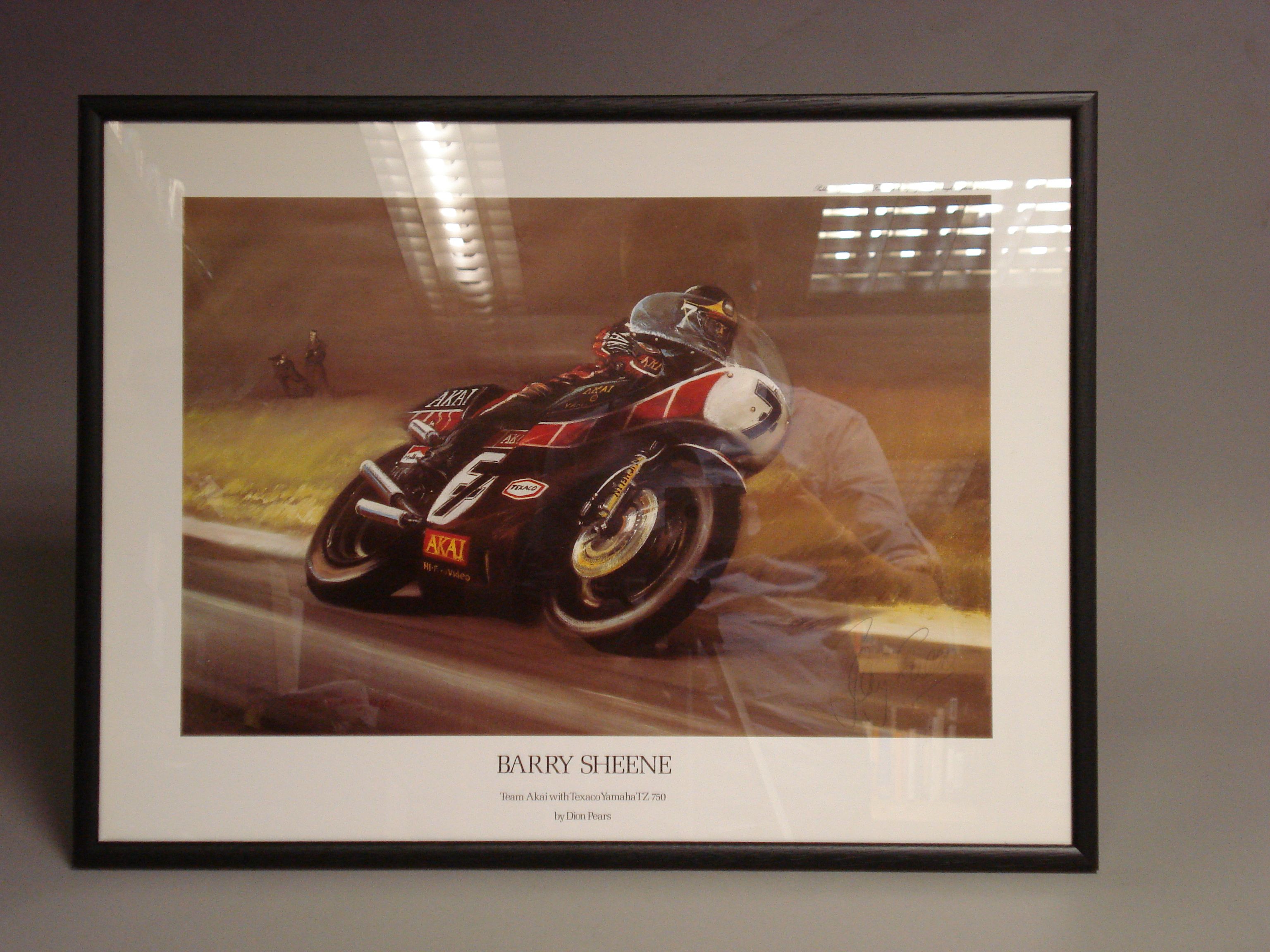 Bonhams Cars : A Dion Pears print of Barry Sheene on his Akai sponsored ...