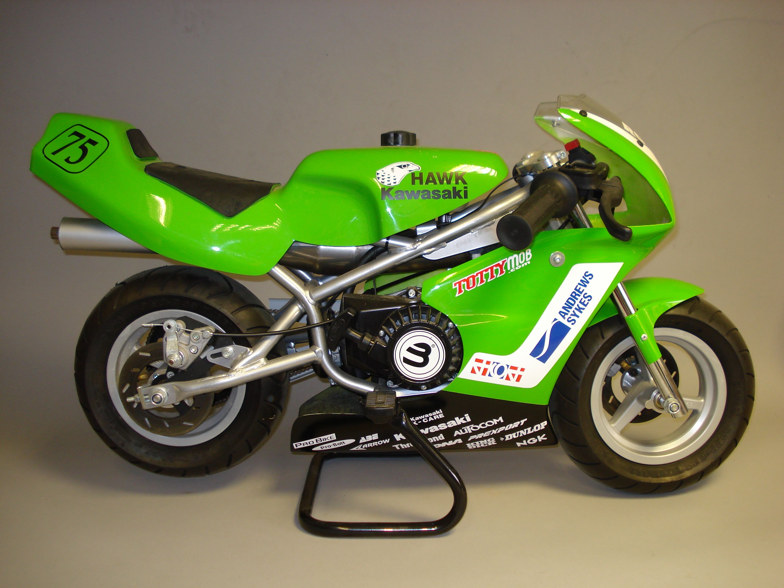 Bonhams Cars : A 'Hawk Kawasaki' Mini-Moto, painted for Glen Richards ...