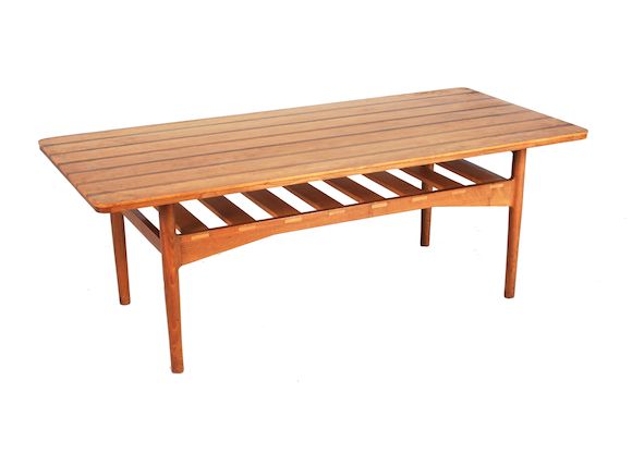 Bonhams : A David Medd walnut and sycamore coffee table