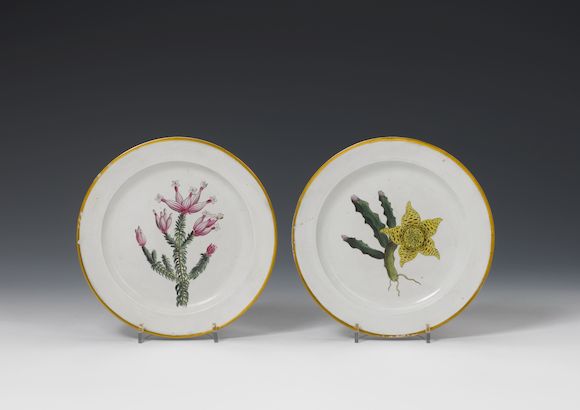 Bonhams : A pair of Swansea Pottery botanical plates by Thomas Pardoe ...