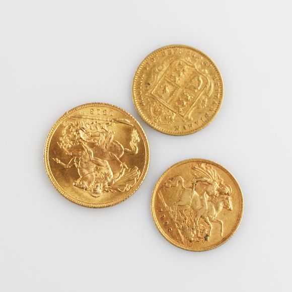 Bonhams : George V sovereign, 1913; Victoria half sovereign, 1892 ...