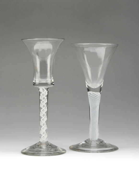 Bonhams An Opaque Twist Wine Glass Circa 1770