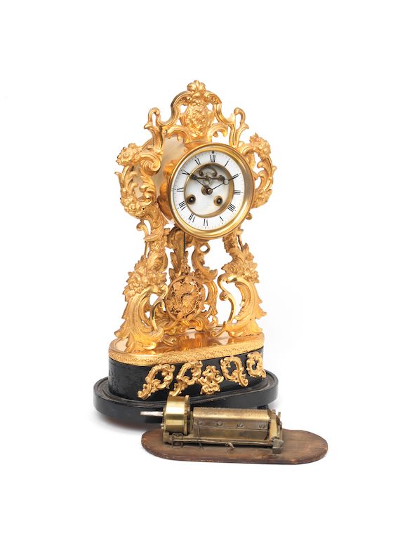 Bonhams : A two-train clock-actuated Leinsier cylinder musical movement ...
