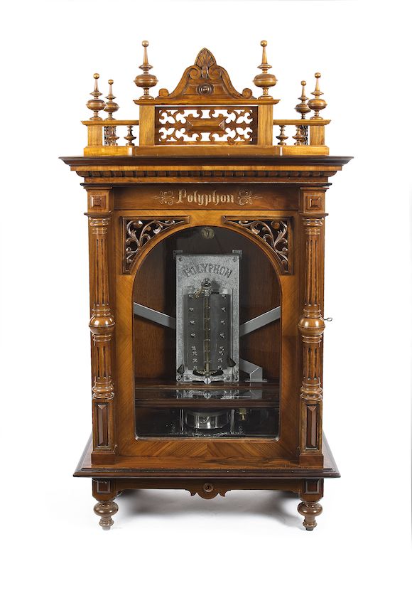 Bonhams : A 24.5/8-inch upright Polyphon coin-operated disc musical box,