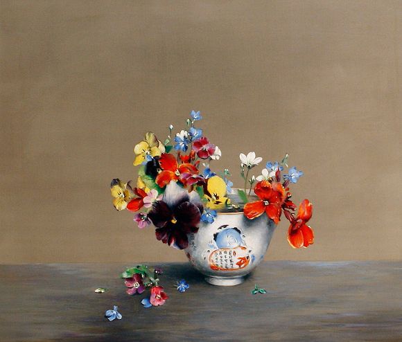 Bonhams : Laurence Biddle (British, born 1888) Still life of flowers in ...