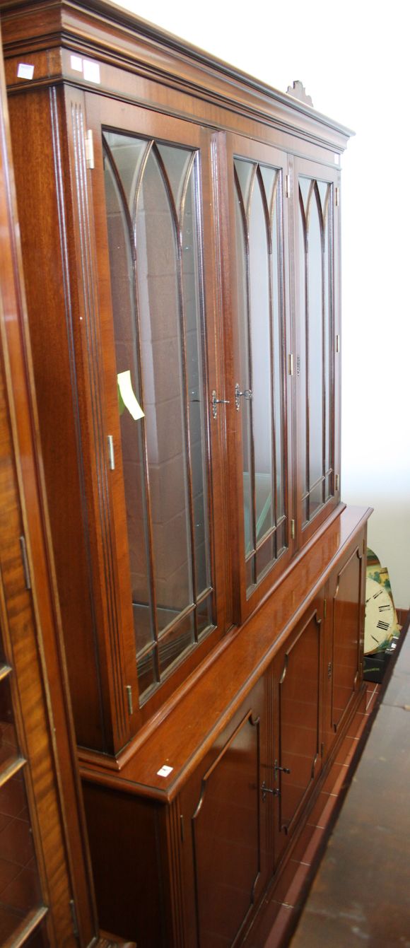 Bonhams : A reproduction George III style mahogany library bookcase ...